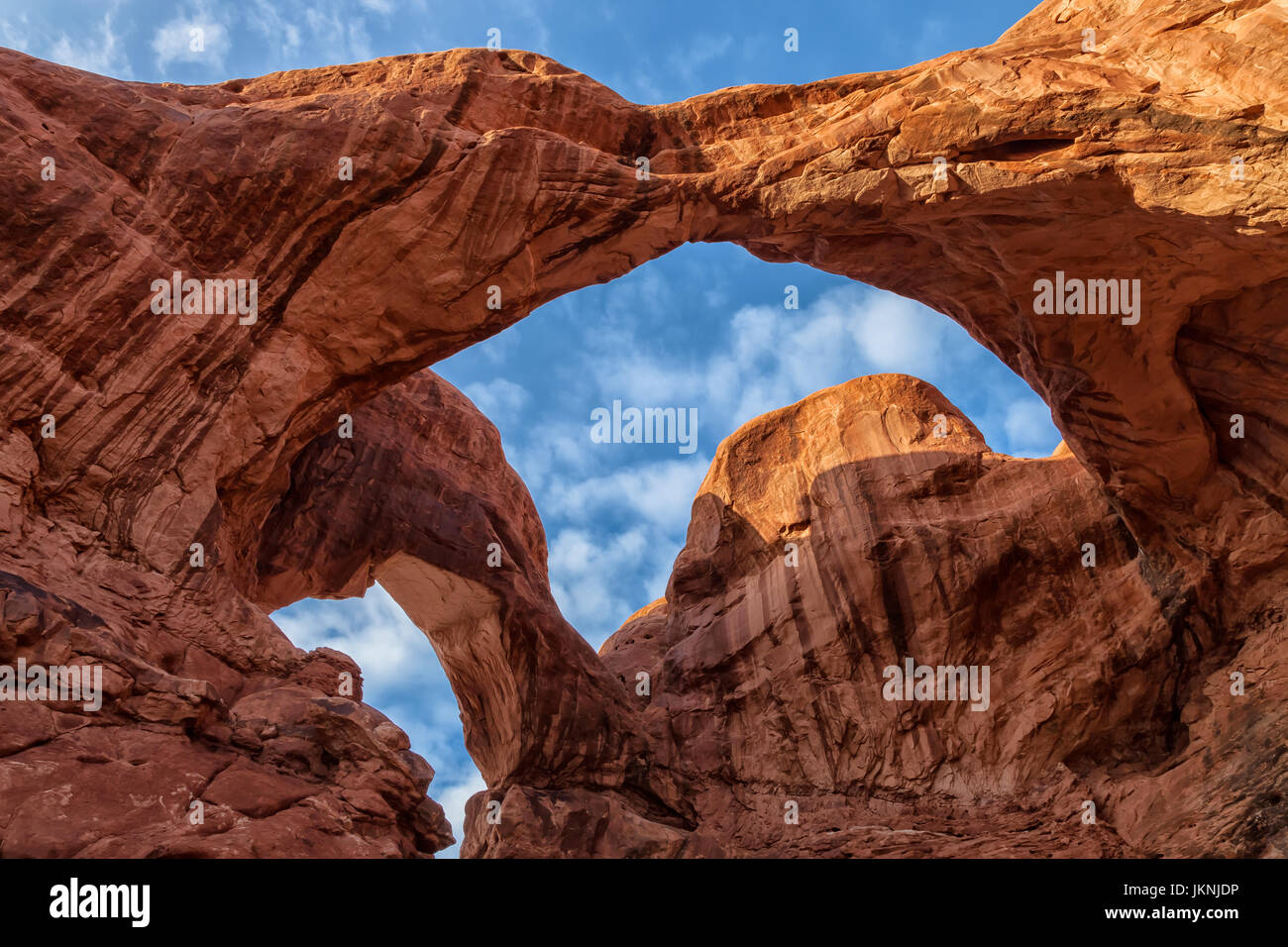 Double Arches in Arches National Park, Utah, USA Stock Photo - Alamy