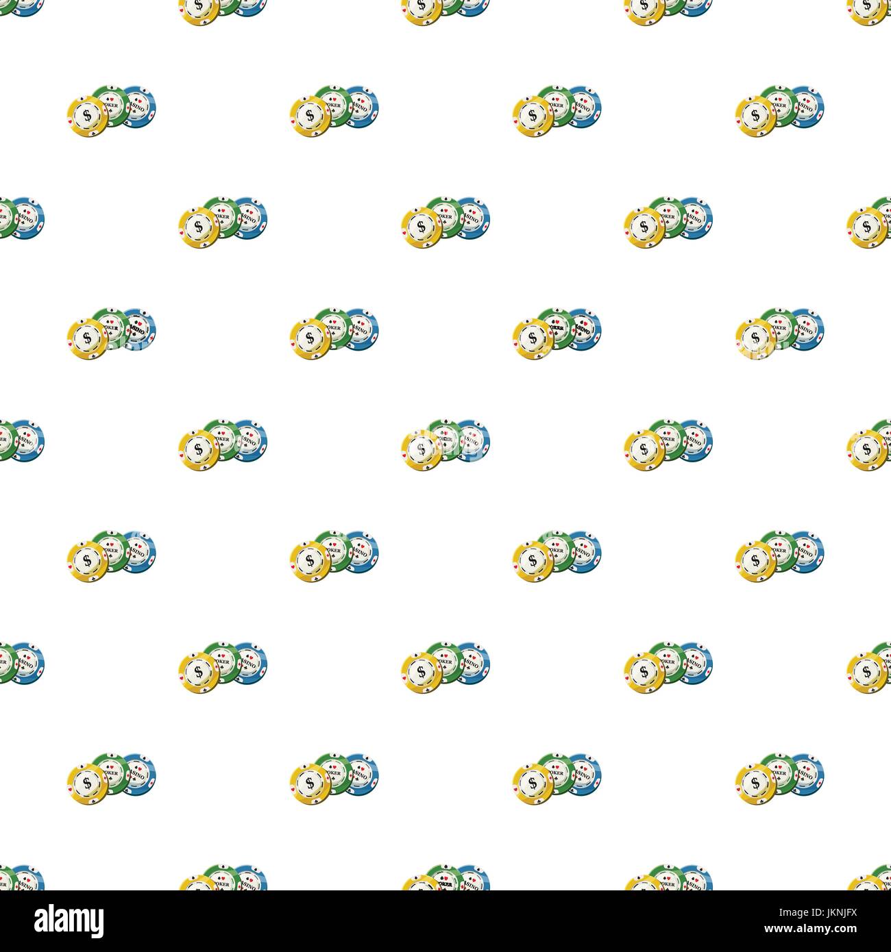 Colorful casino tokens pattern seamless repeat in cartoon style vector ...