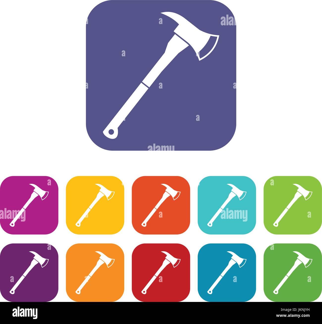 Firefighter axe icons set vector illustration in flat style in colors ...