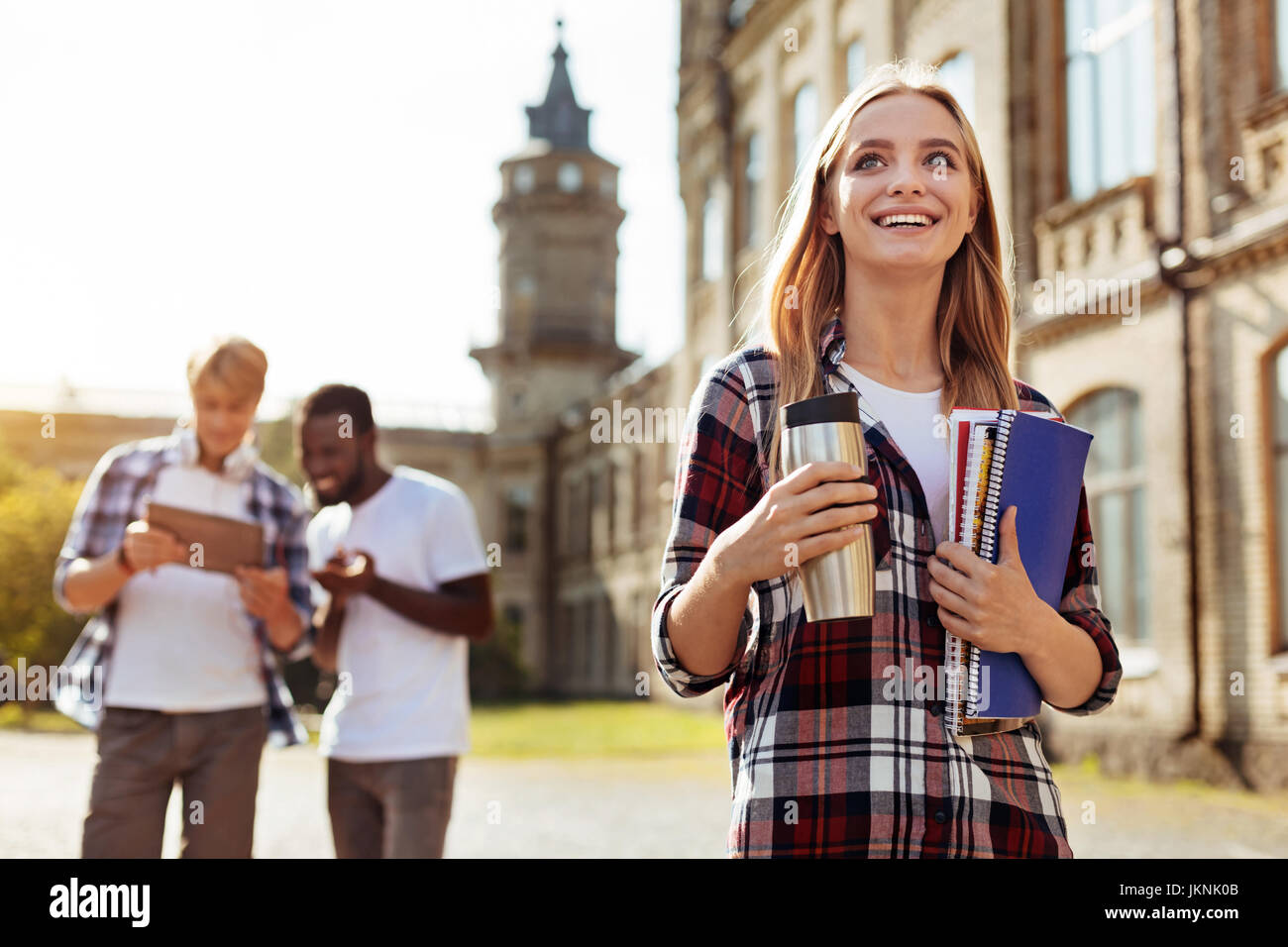 Lively smart girl excited about learning new things Stock Photo - Alamy