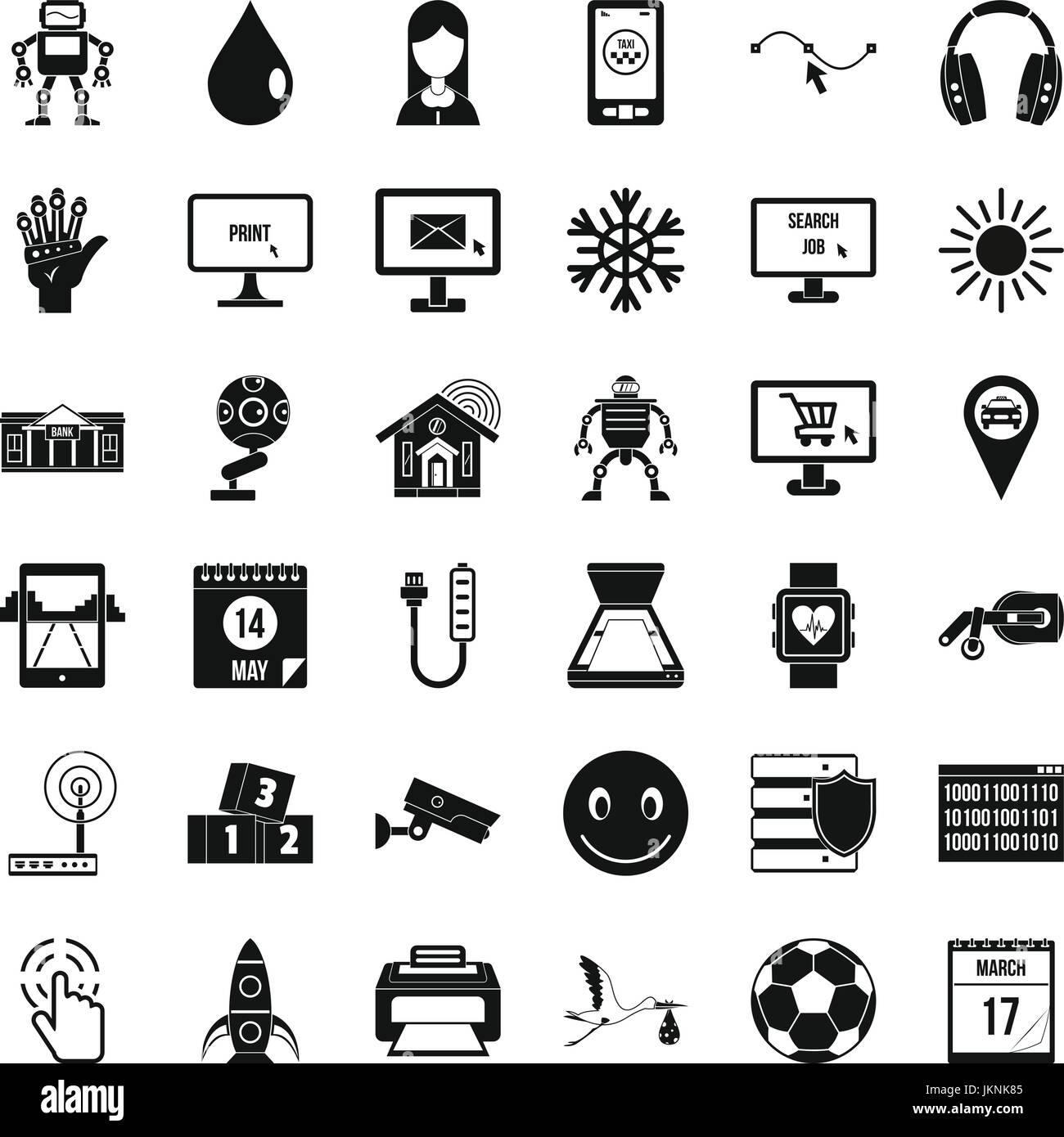 Mobile app icons set. Simple style of 36 mobile app vector icons for ...