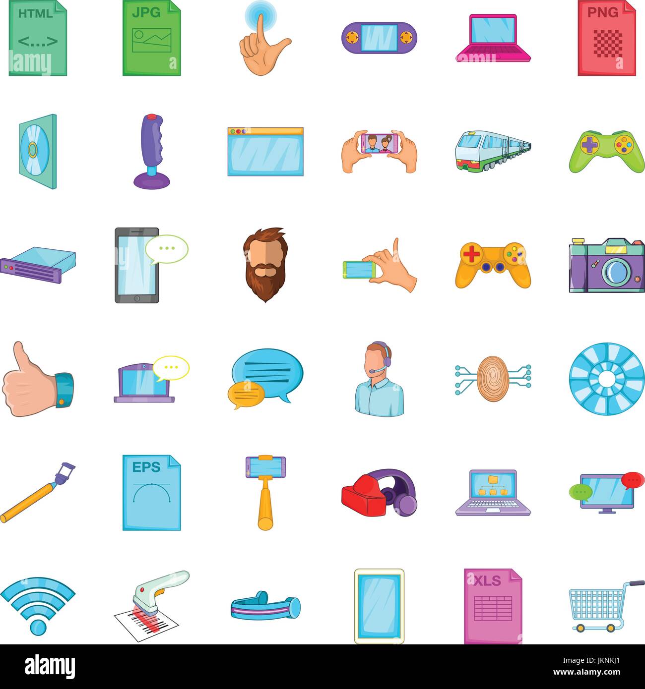 Application for work icons set. Cartoon style of 36 application for ...