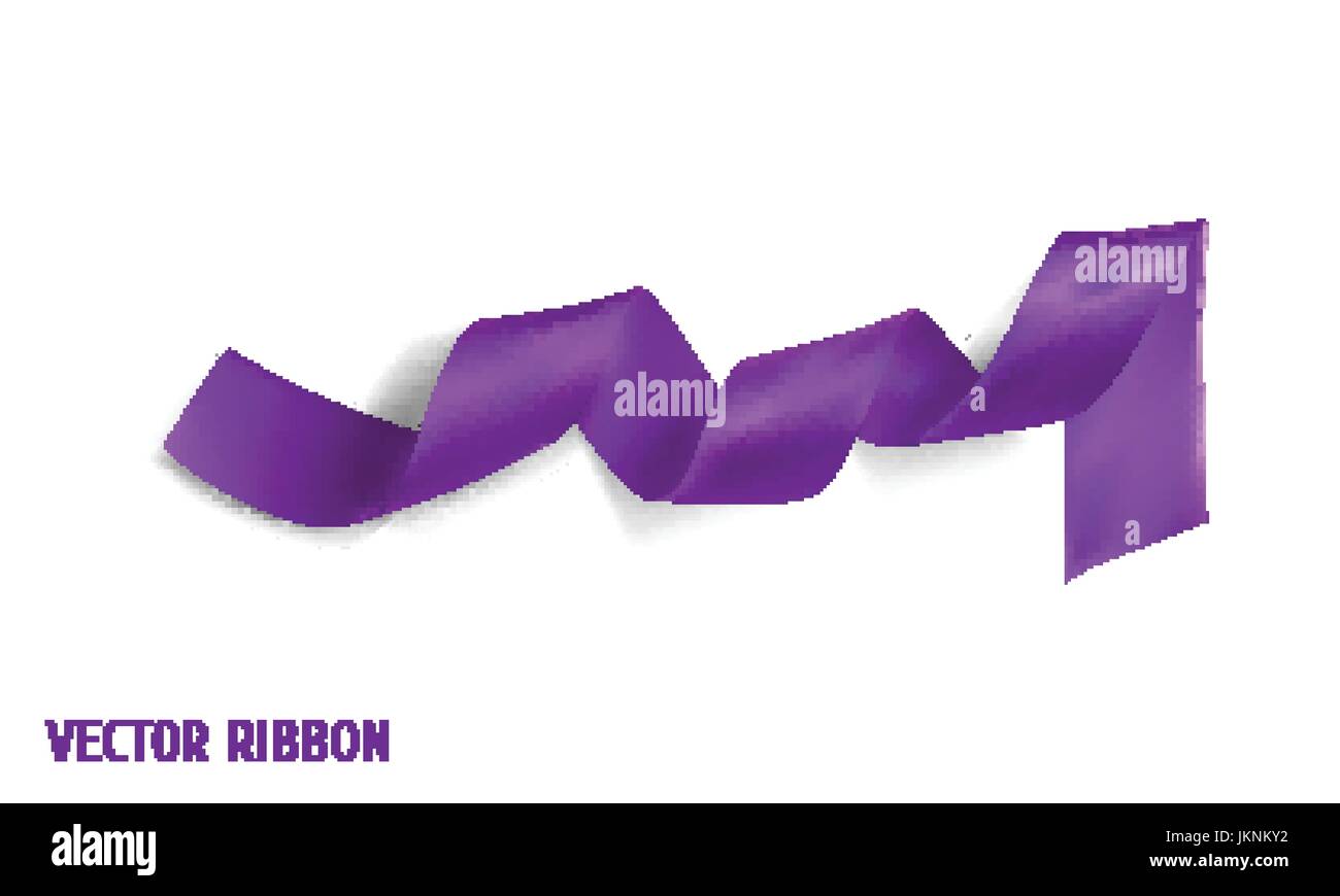 Violet realistic silk vector ribbon Stock Vector Image & Art - Alamy