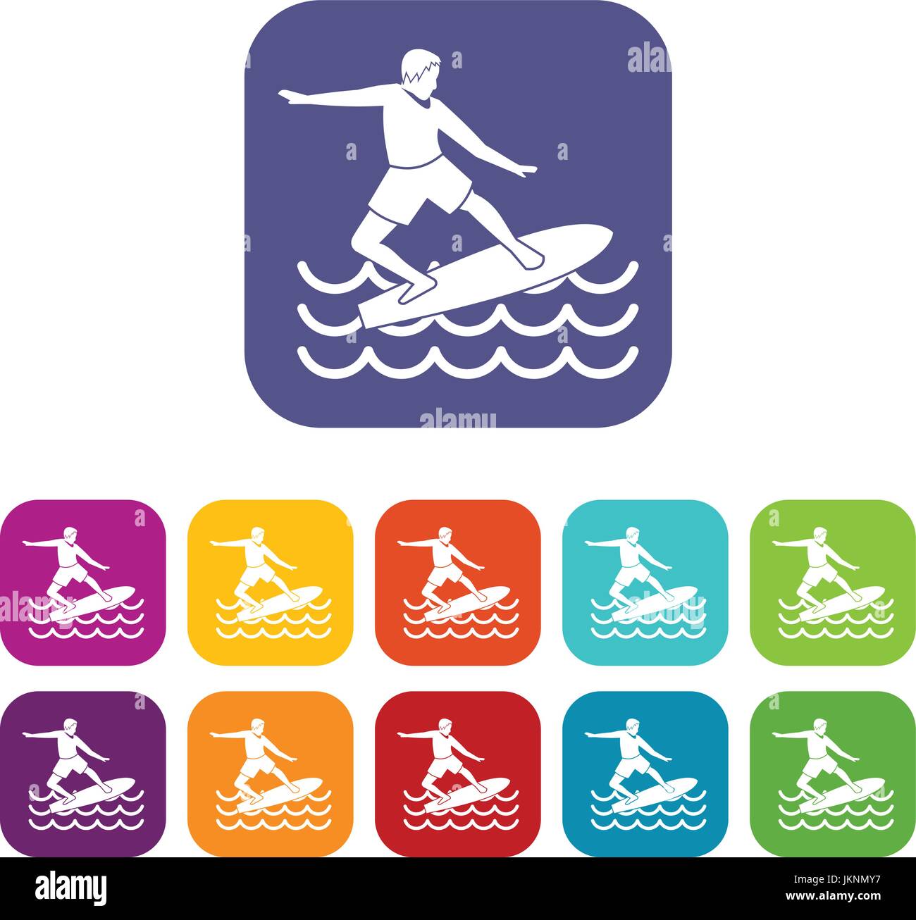 Surfer icons set Stock Vector Image & Art - Alamy