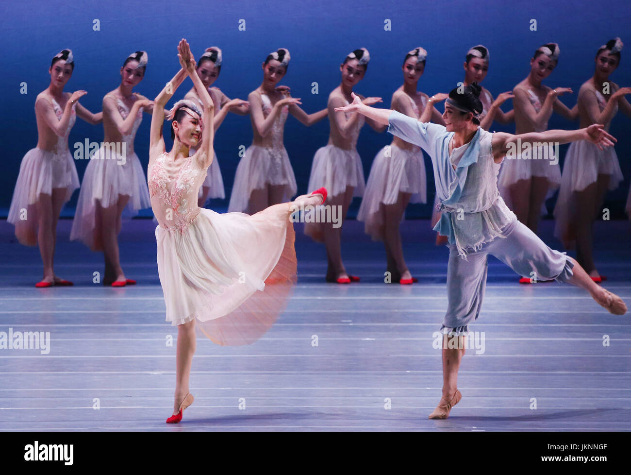 Urumqi, July 23. 5th Aug, 2017. Dancers from Shanghai Dance Theatre ...