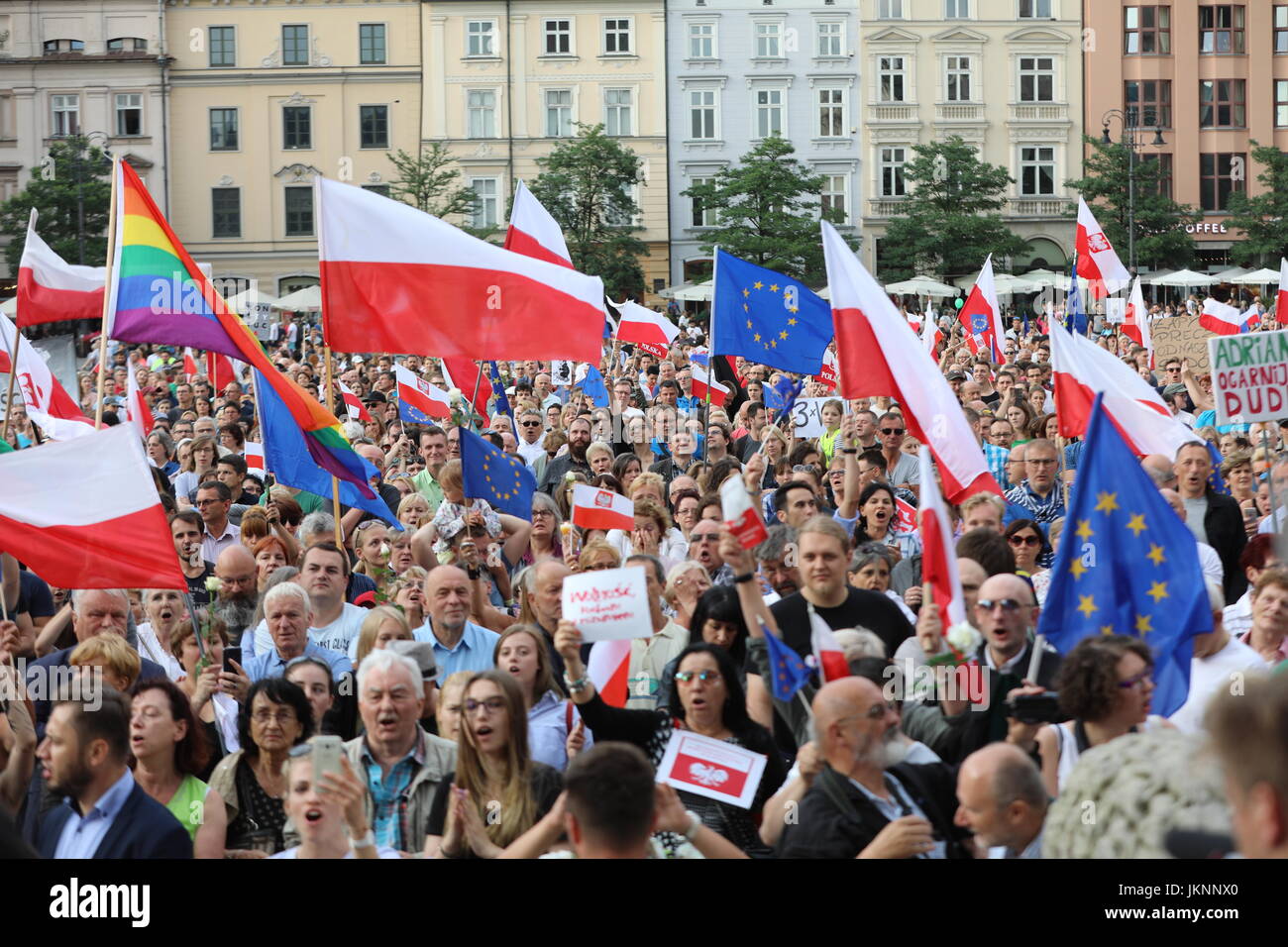 Cracow, Poland. 23rd July, 2017. Another day in Cracow thousands of ...