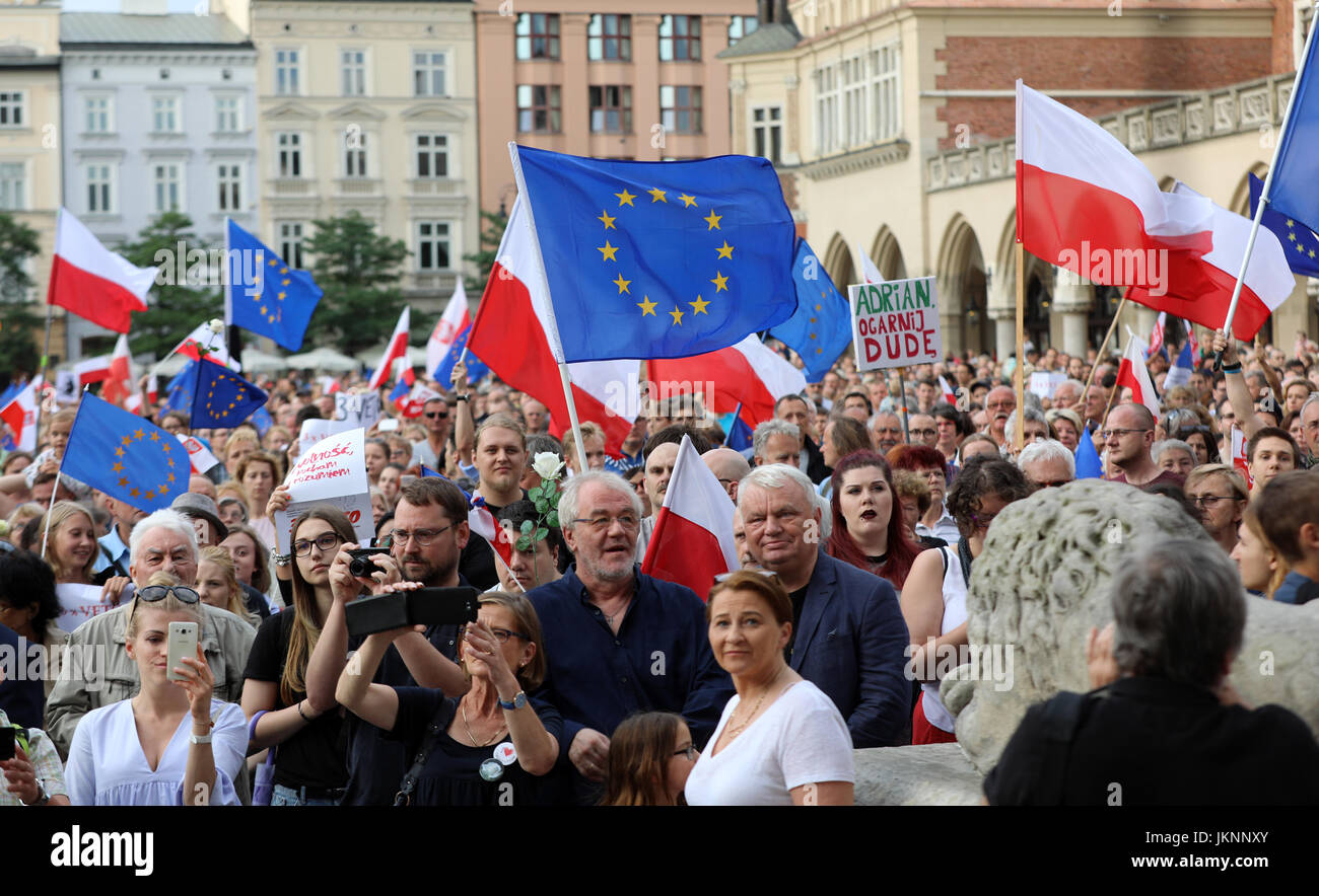 Cracow, Poland. 23rd July, 2017. Another day in Cracow thousands of ...