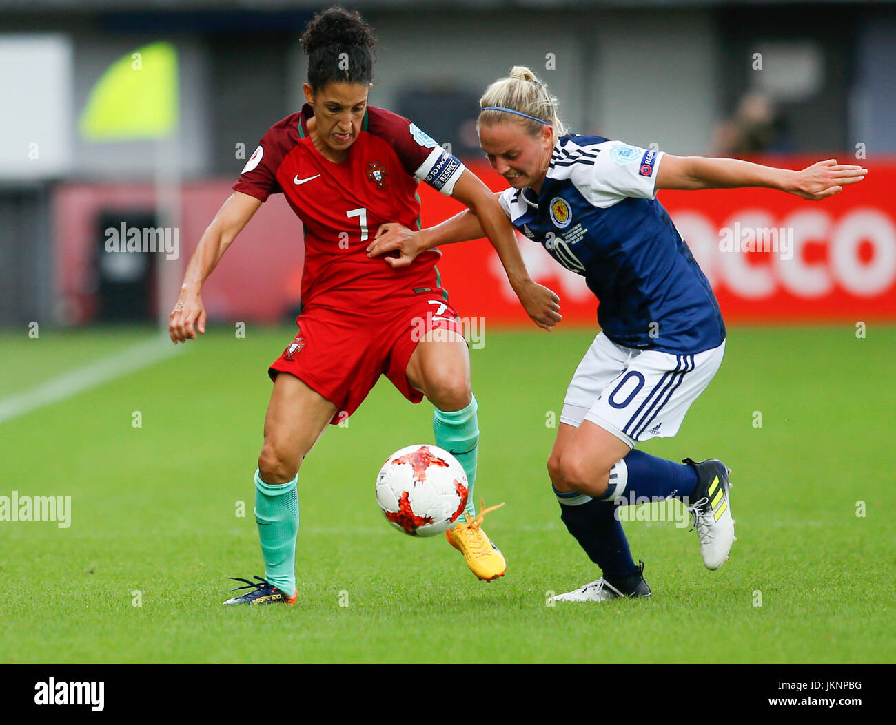 Rotterdam, Netherlands. 23rd July, 2017. Claudia Neto (L) of Portugal ...