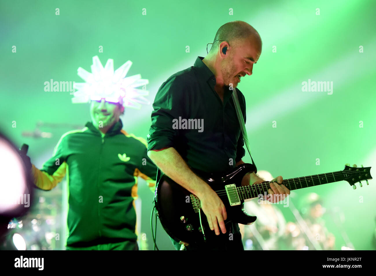 Ostrava, Czech Republic. 22nd July, 2017. Singer Jay Kay (left) and ...