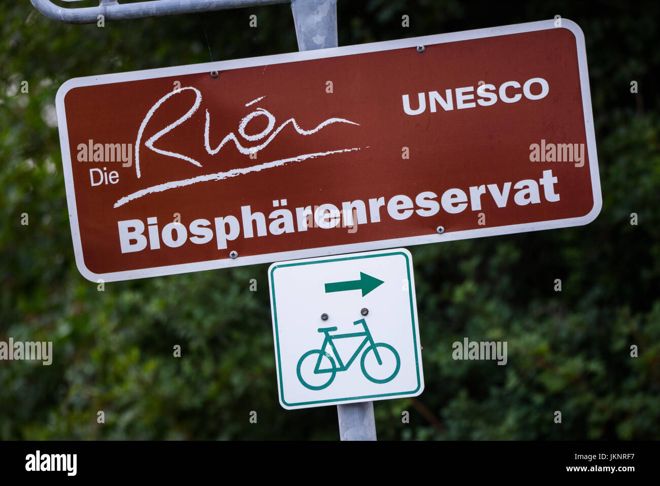 Urspringen, Germany. 24th July, 2017. A sign reading "The Rhoen ...