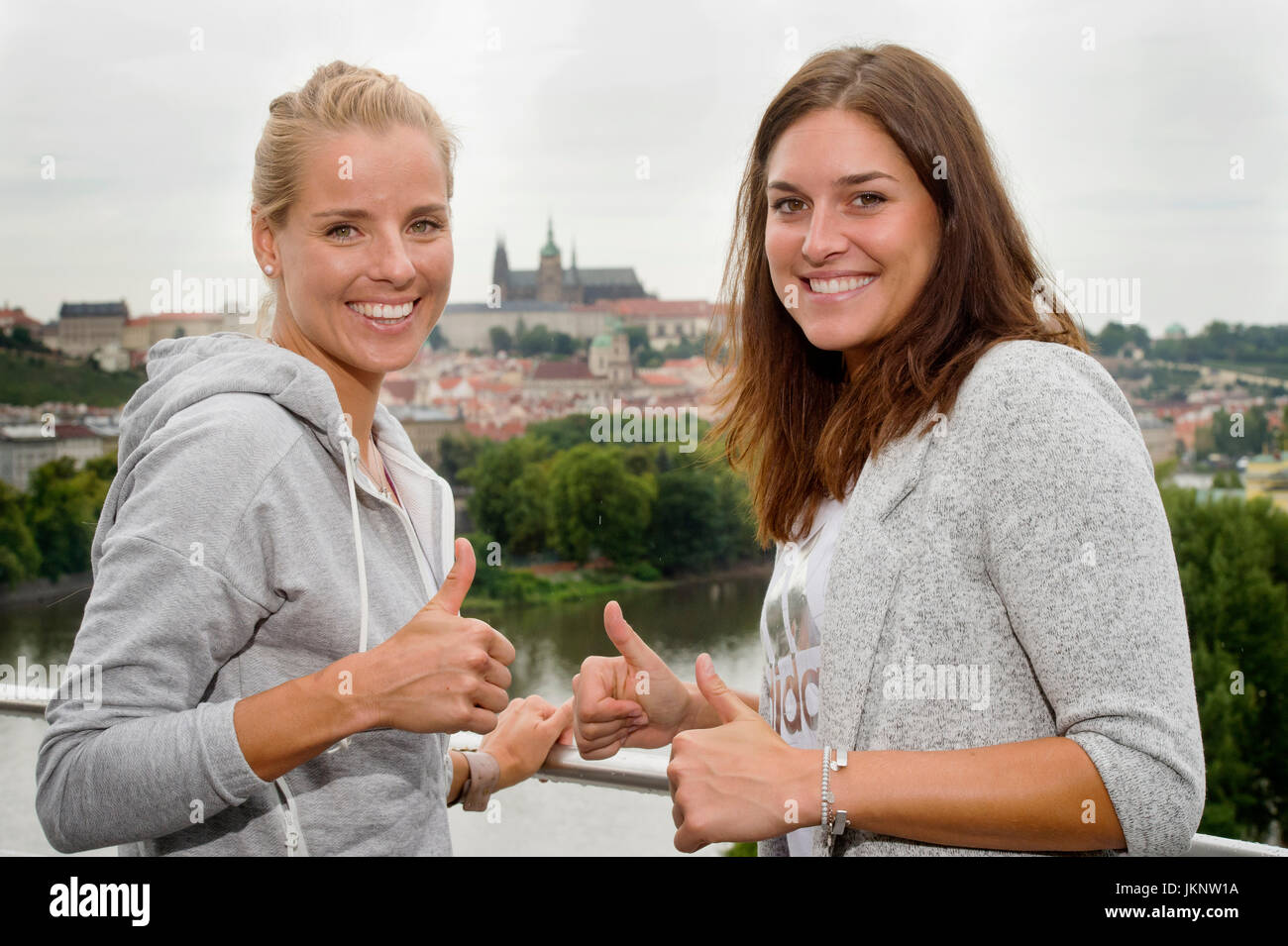 Prague, Czech Republic. 24th July, 2017. Czech beach volleyball players ...