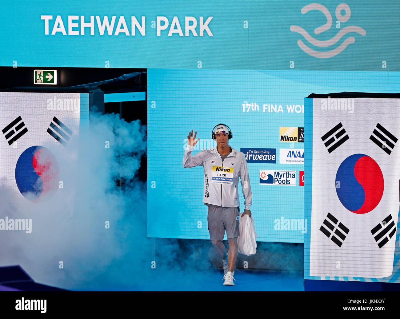 Budapest. 23rd July, 2017. Park Tae Hwan of South Korea walks to the ...