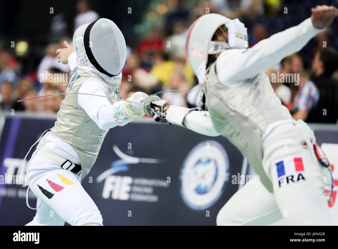 Leipzig, Germany. 24th July, 2017. The German foil fencer Anne Sauer ...