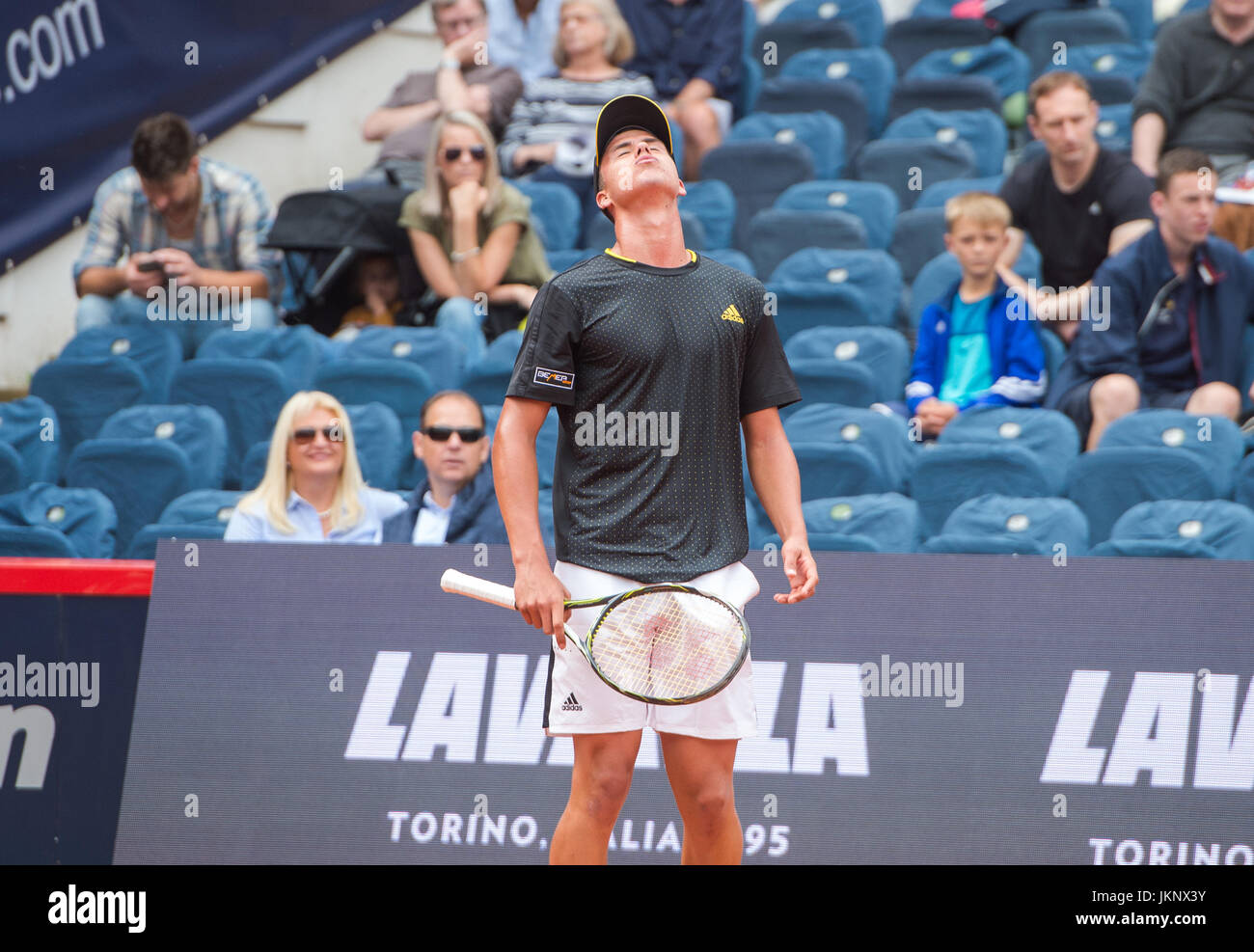 Hamburg, Germany. 24th July, 2017. Daniel Altmaier from Germany plays ...
