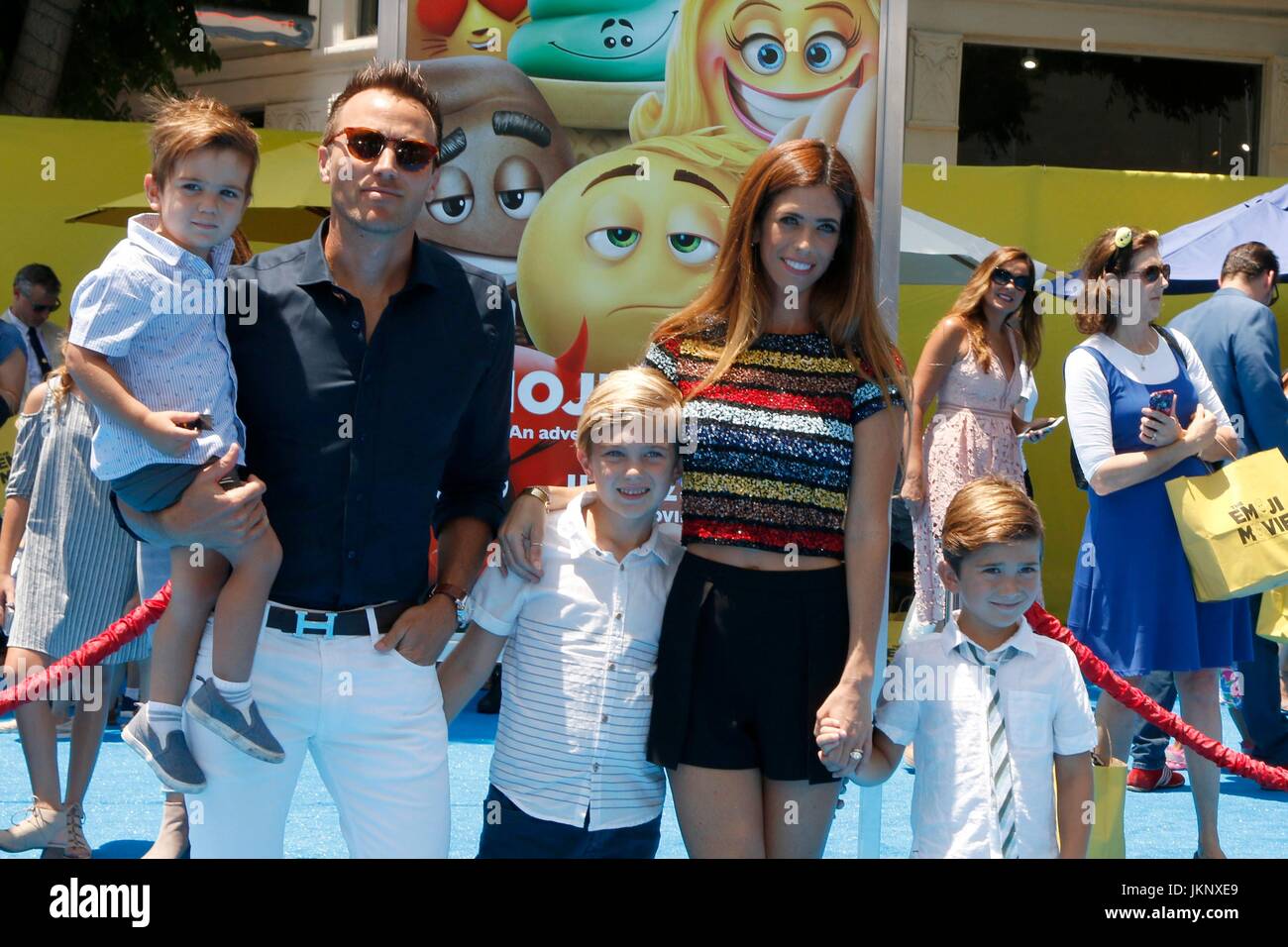 Doug Mclaughlin, Lydia McLaughlin, kids at arrivals for THE EMOJI MOVIE ...