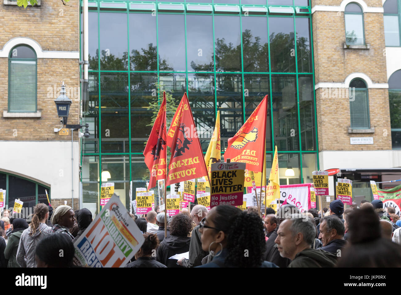London, UK. 24th July, 2017. Vigil and protest in memory of Rashan ...