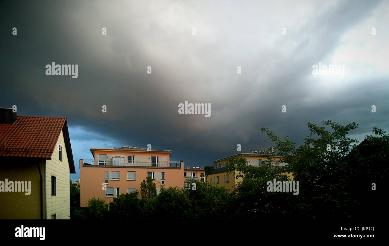 Garching, Germany - 24th July 2017, summer storm in Bavarian ...