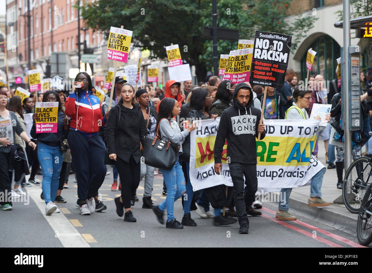 London, UK. 24th July 2017. Vigil for Rashan Charles outside Stoke ...