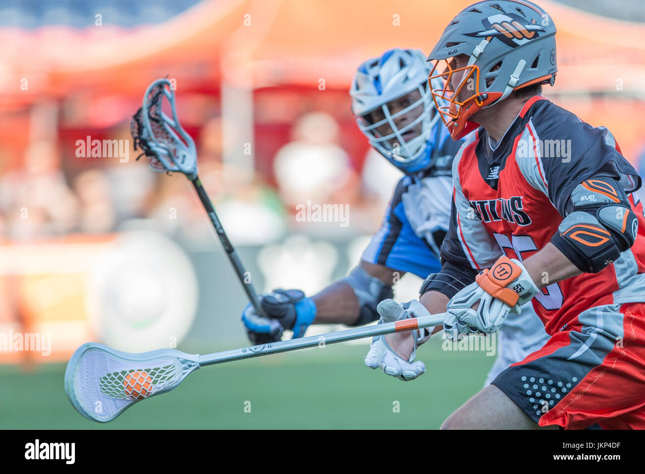 July 23, 2017: Denver Outlaws Wes Berg (55) during an MLL matchup ...