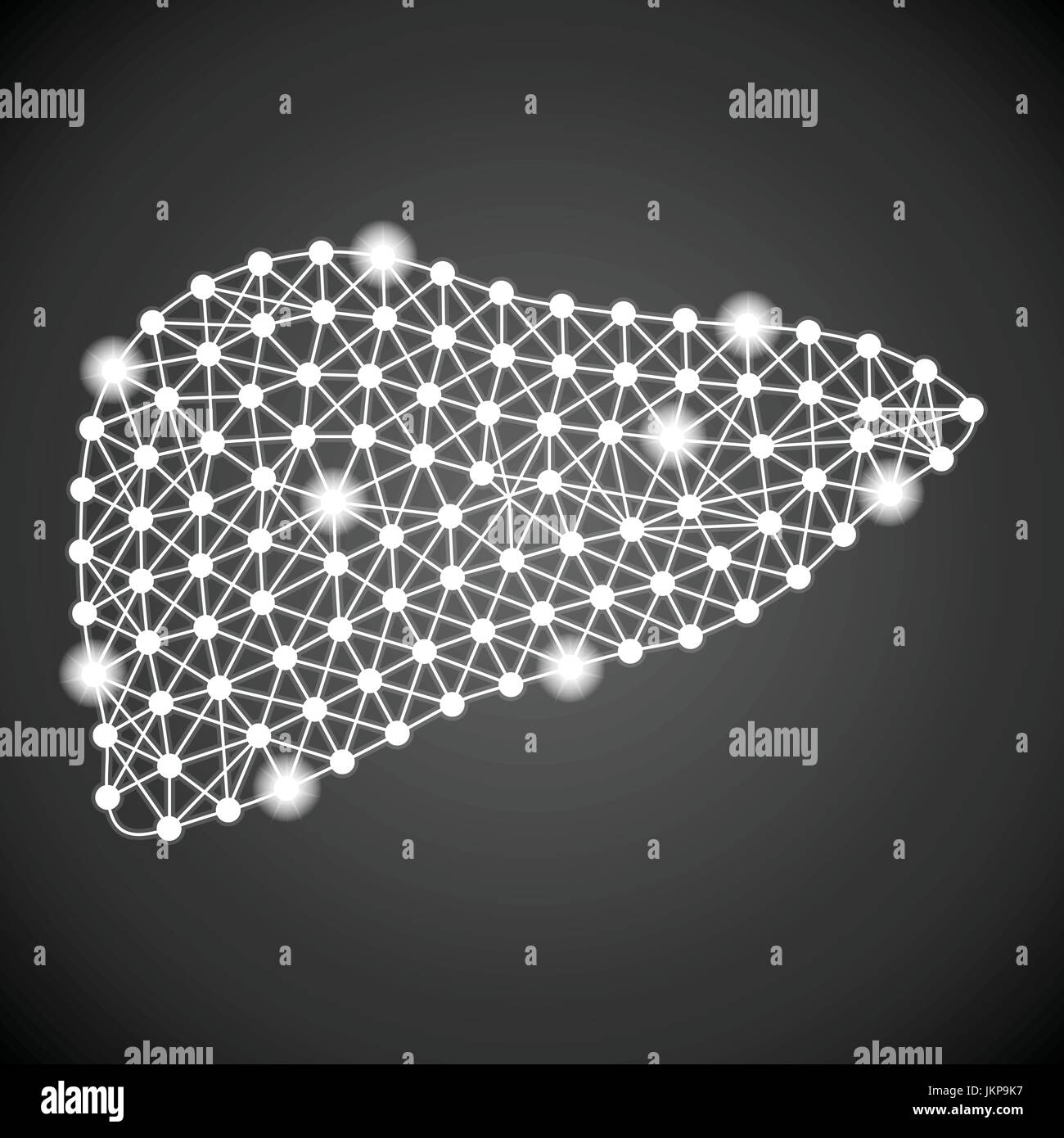 Human Liver Isolated On A Black Background. Vector Illustration Stock ...
