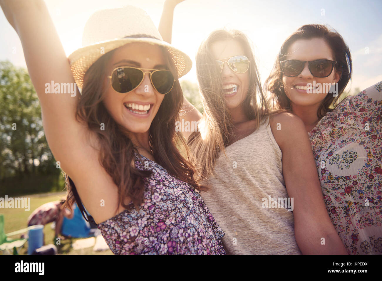Three best friends on holiday together Stock Photo - Alamy