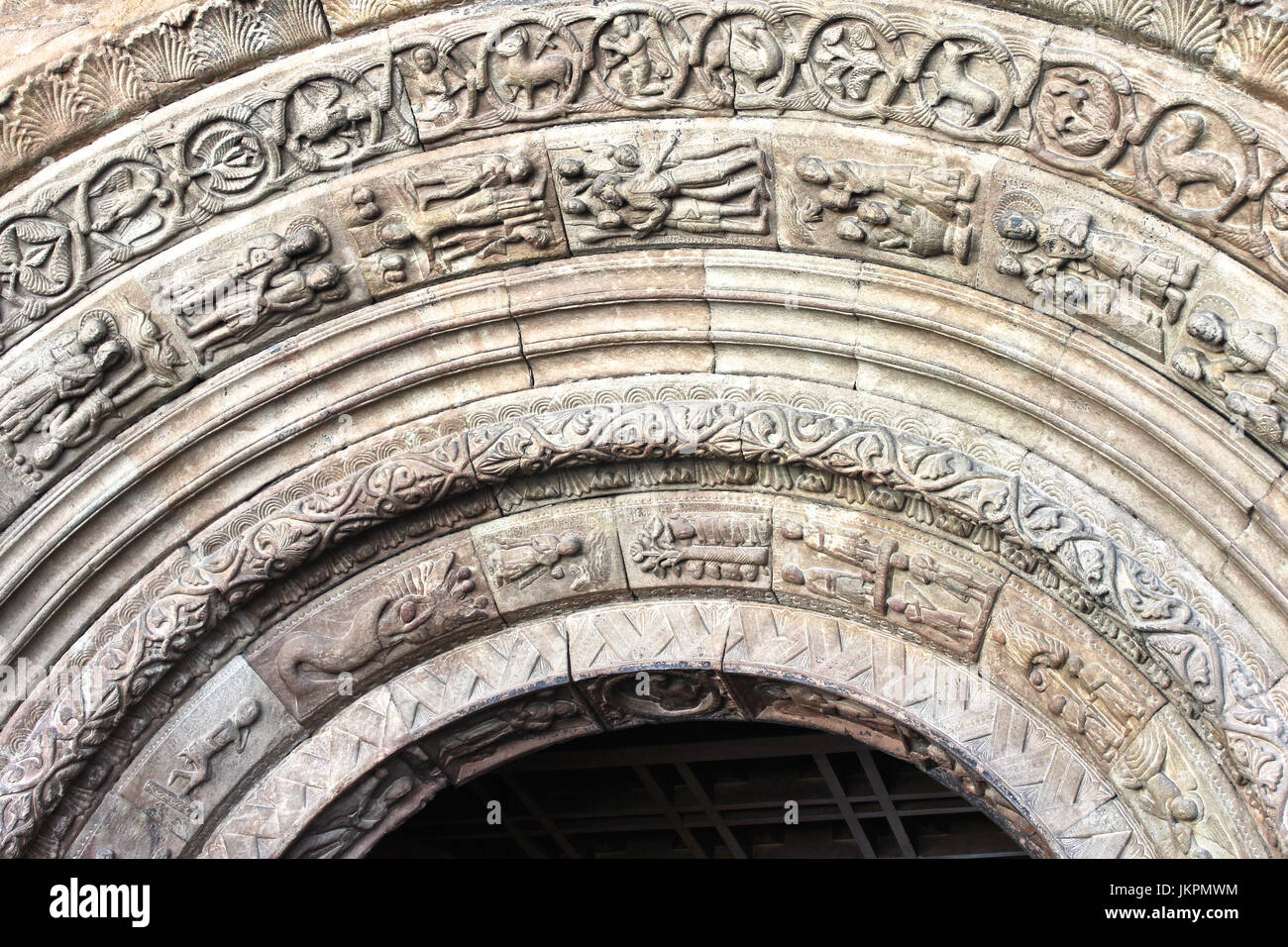 The sculptured Romanesque portico of the Monastery of Saint Mary in ...