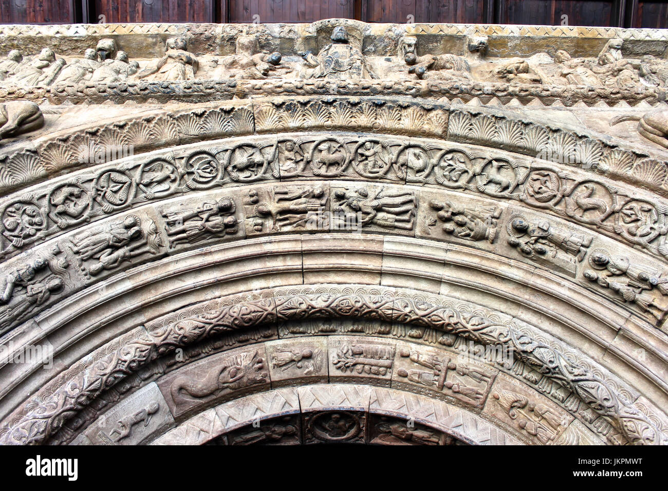 The sculptured Romanesque portico of the Monastery of Saint Mary in ...