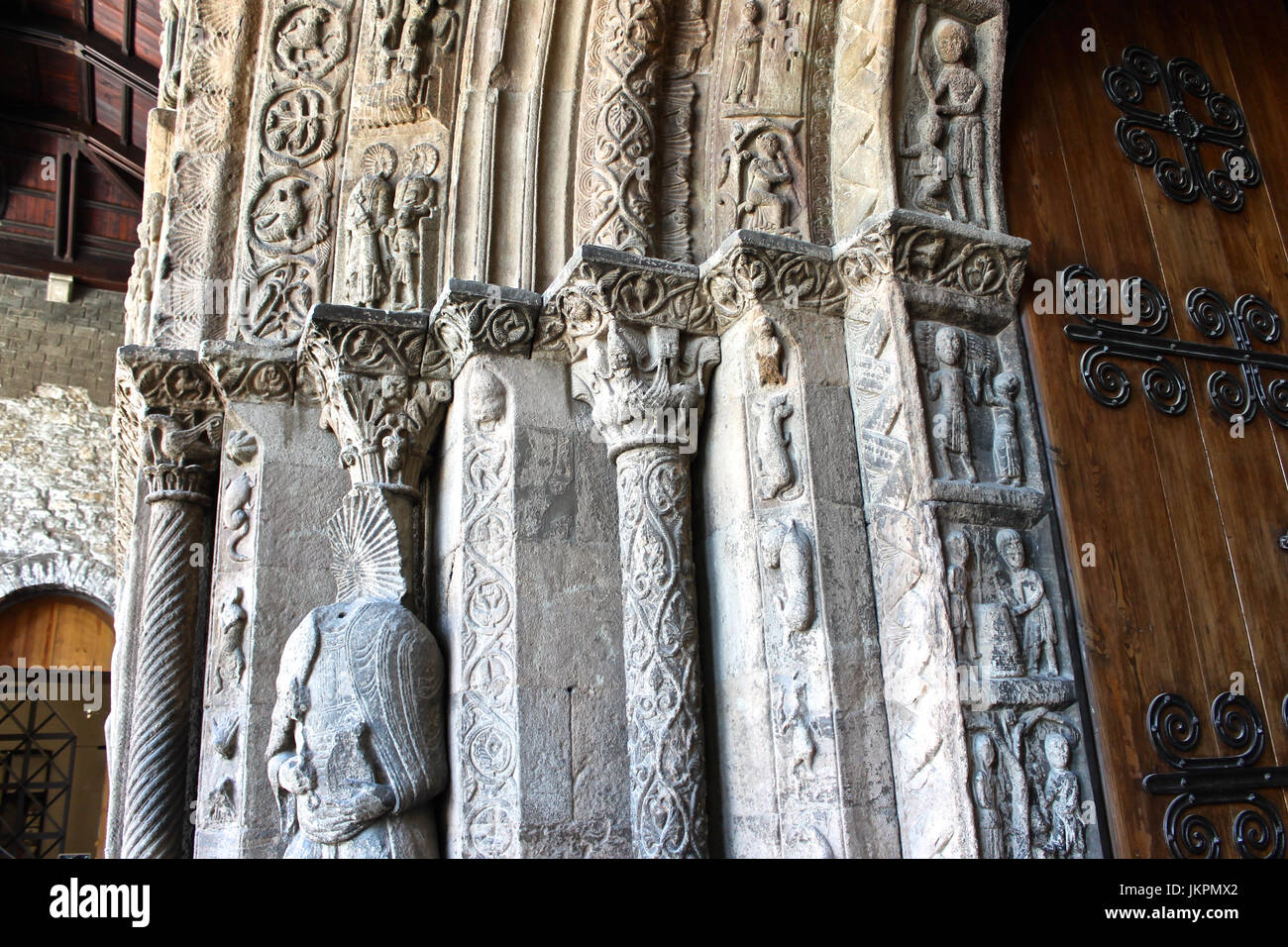 The sculptured Romanesque portico of the Monastery of Saint Mary in ...