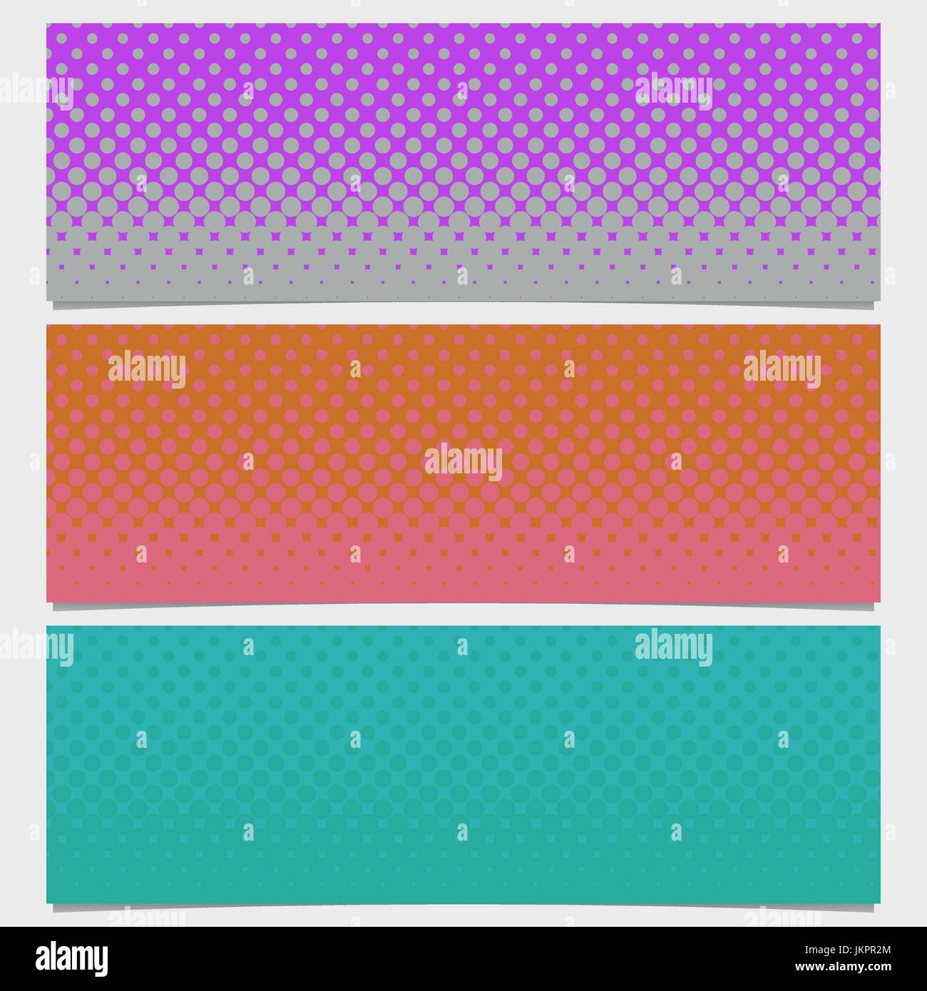 Halftone dot pattern banner template - vector graphic from circles in ...