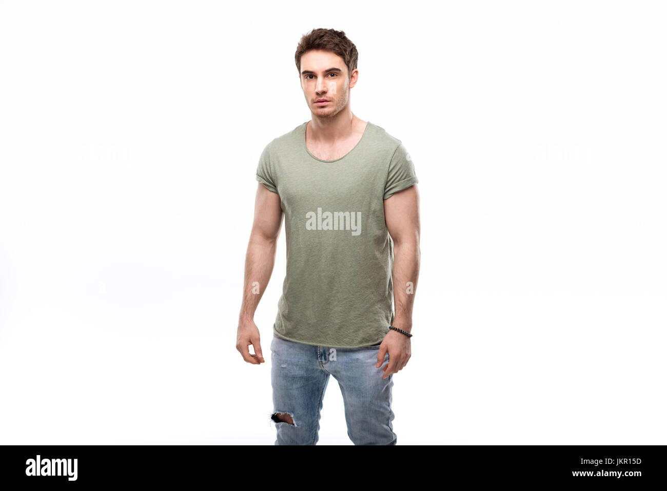 Muscular man standing front isolated hi-res stock photography and ...