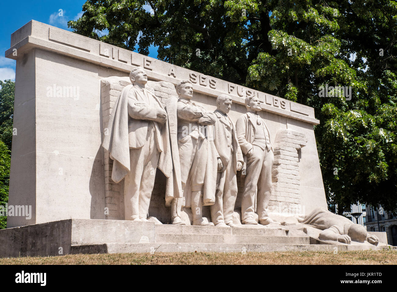 A memorial monument in Lille in memory of five First World War ...