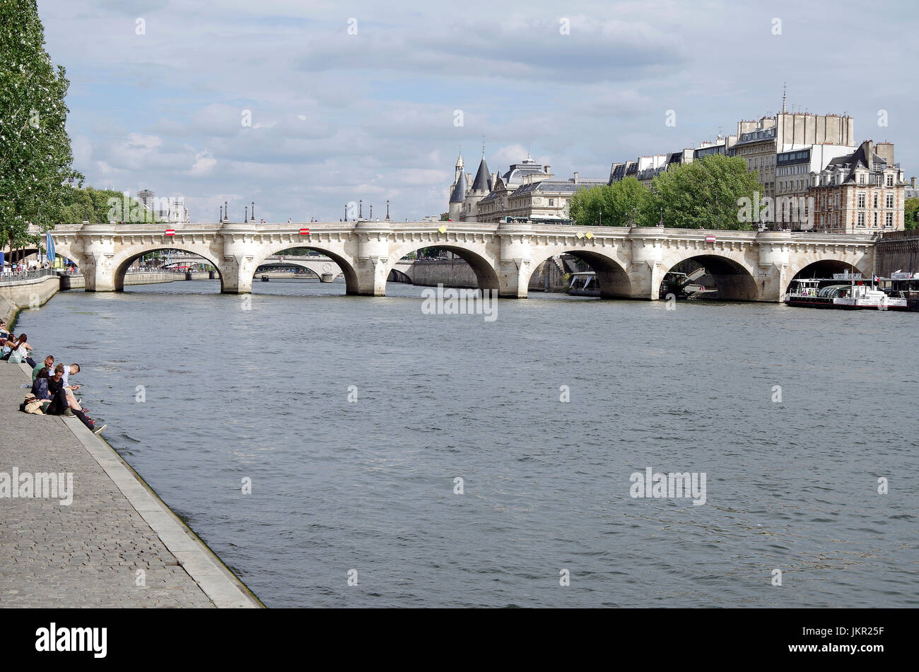 Paris, France, Pont Neuf (New bridge), in fact oldest bridge over Seine ...