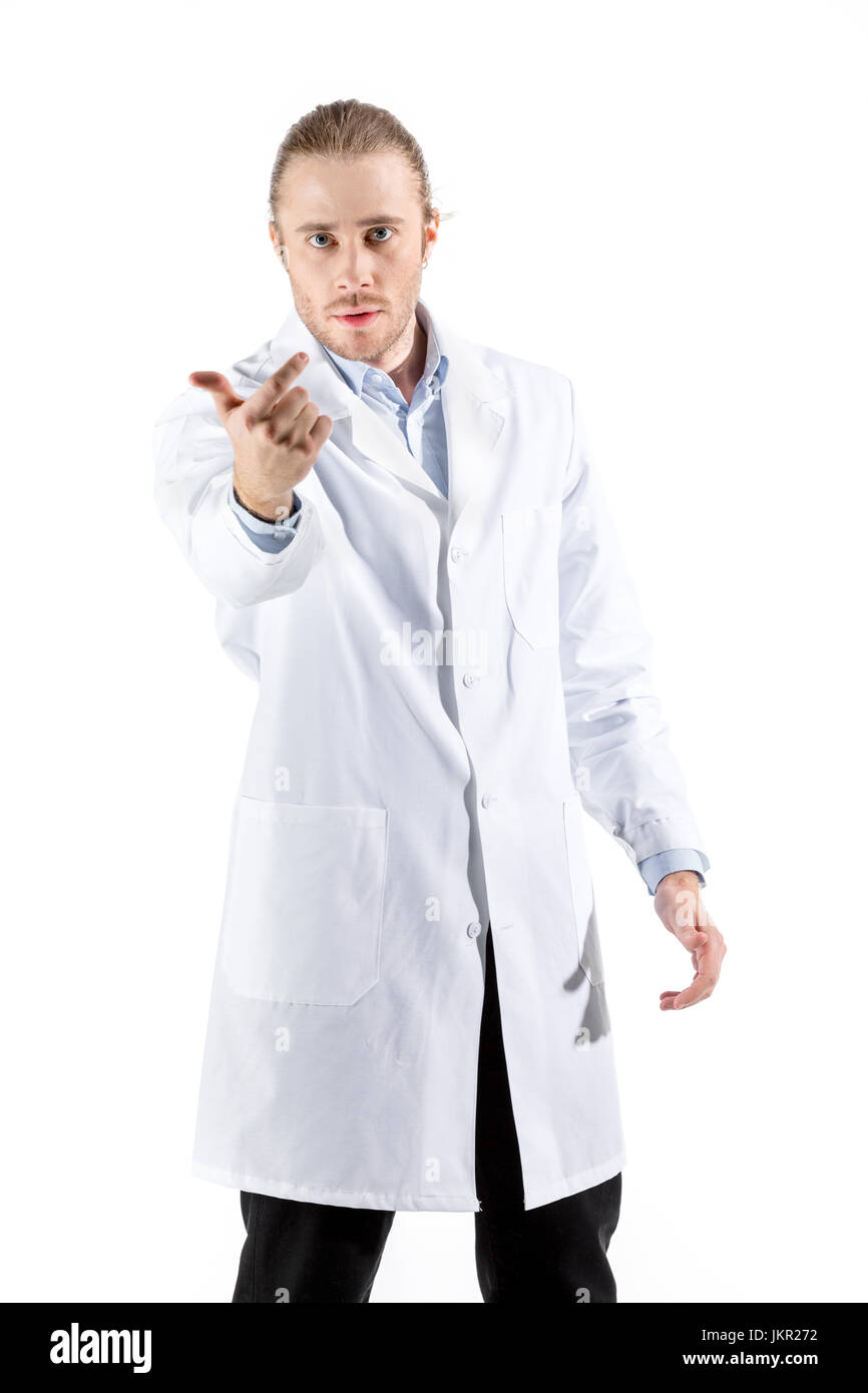 Serious man doctor in white Cut Out Stock Images & Pictures - Alamy