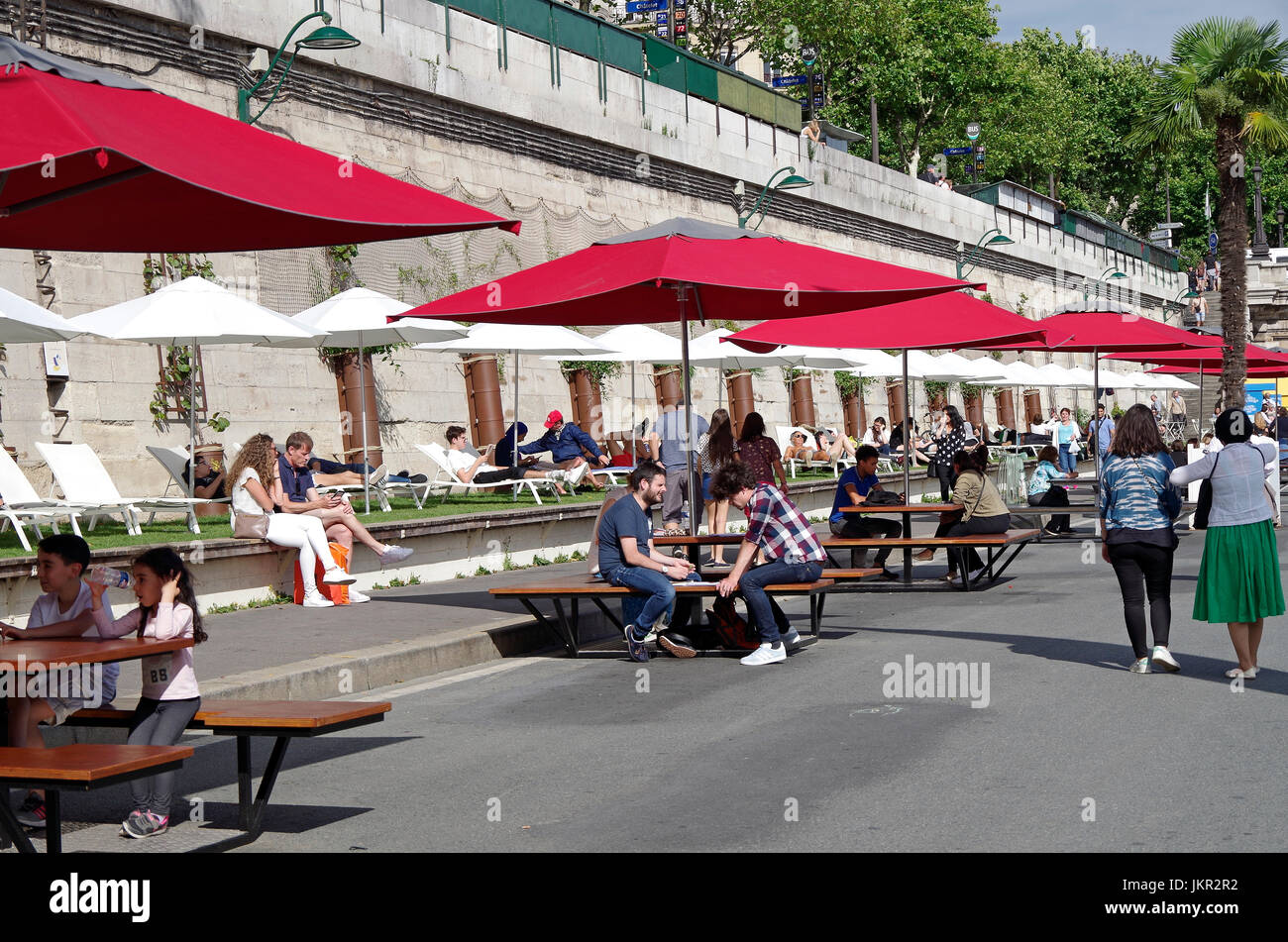 Paris Plages, Paris Beaches, summer festival, Voie Georges Pompidou ...