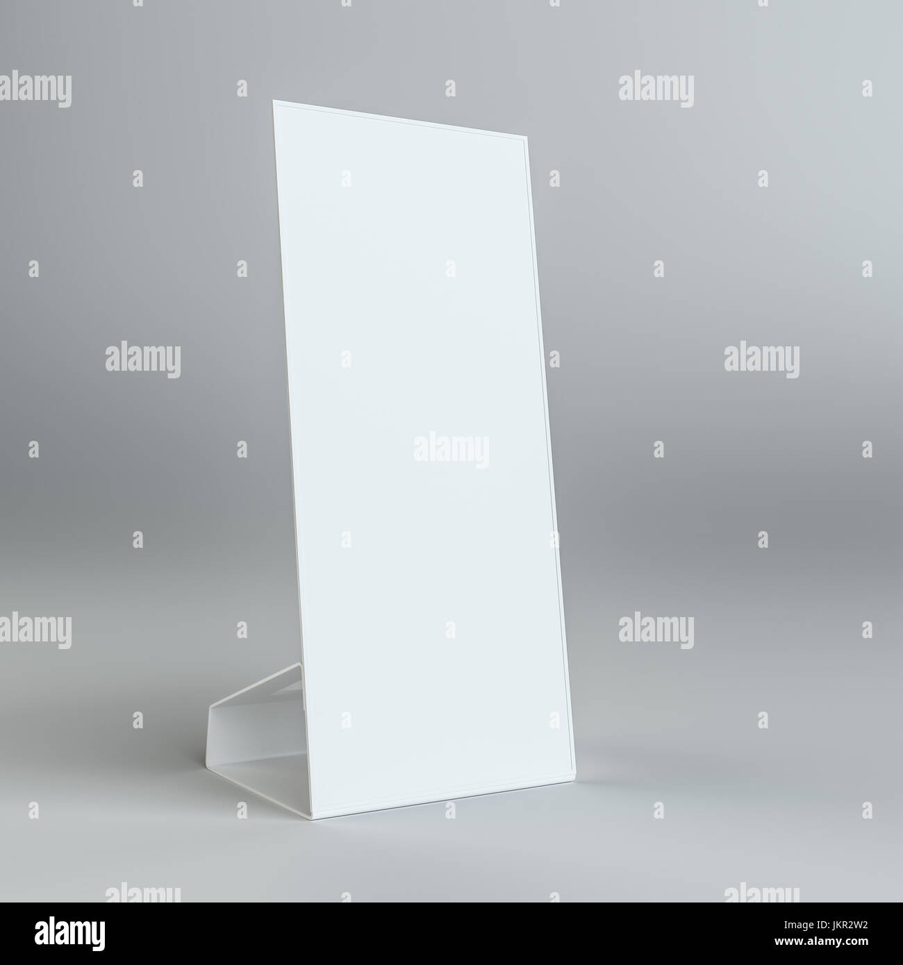 Blank paper table card on on grey background Stock Photo - Alamy