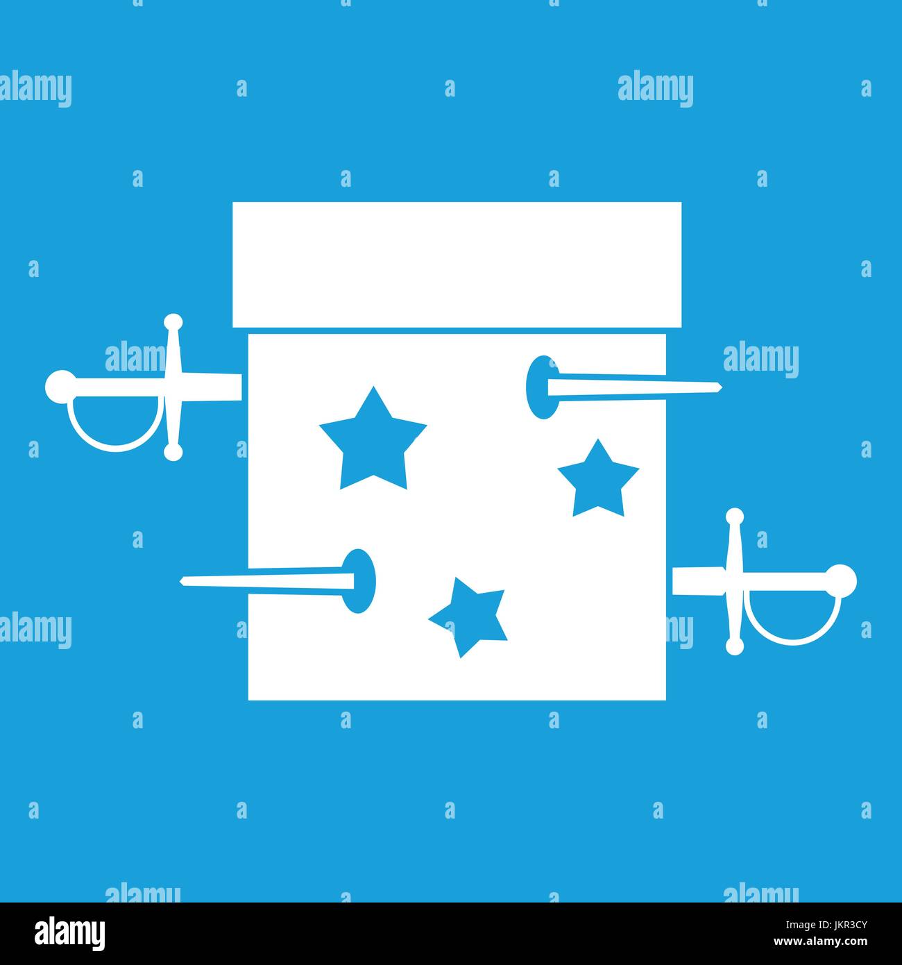 Sword box illusion icon white Stock Vector Image & Art - Alamy