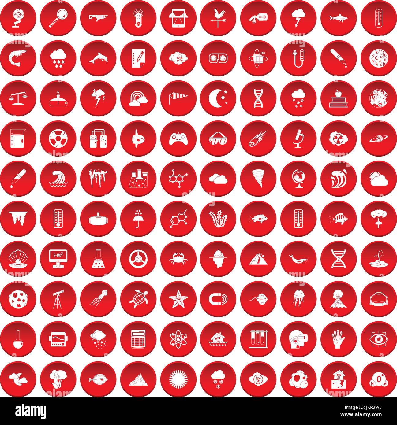 100 research icons set red Stock Vector Image & Art - Alamy