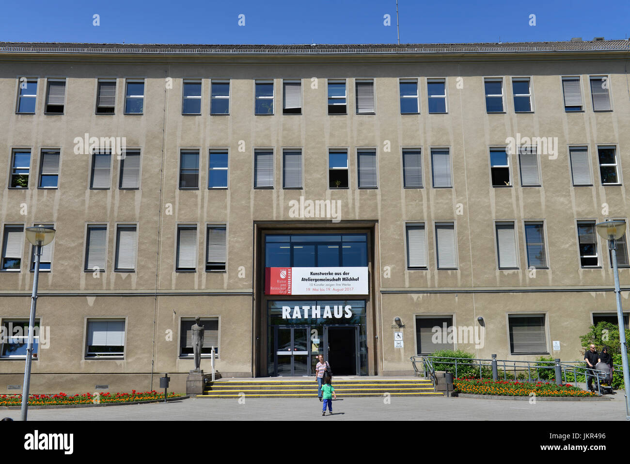 City hall, standard spring dam, village Reinicken, Berlin, Germany ...
