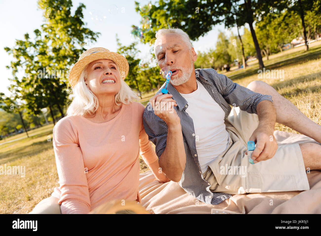 Dreamy smiling female enjoying weekend Stock Photo - Alamy