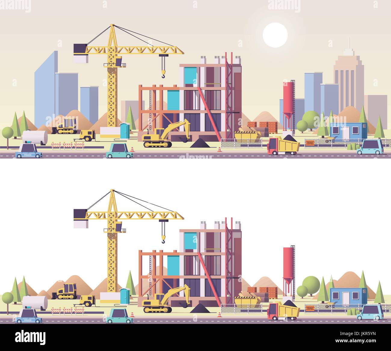 Building and construction site Stock Vector Images - Alamy