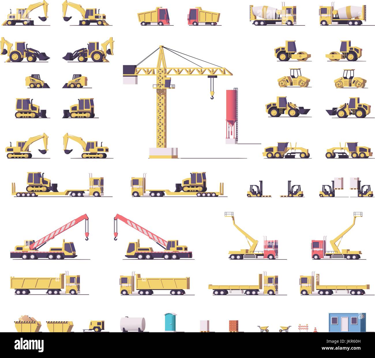 Vector low poly construction machinery Stock Vector Image & Art - Alamy