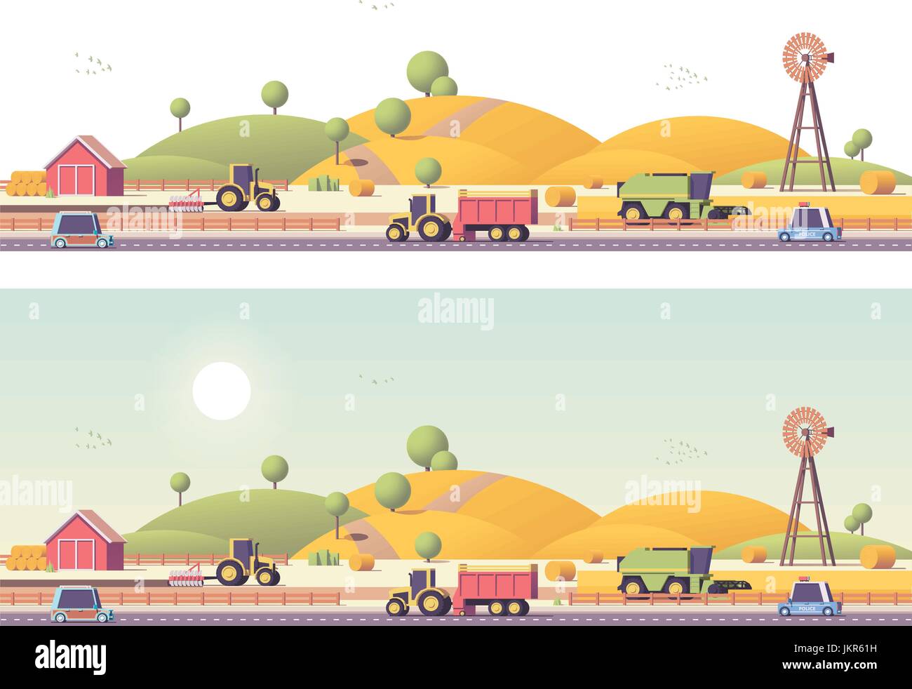 Agriculture field road Stock Vector Images - Alamy