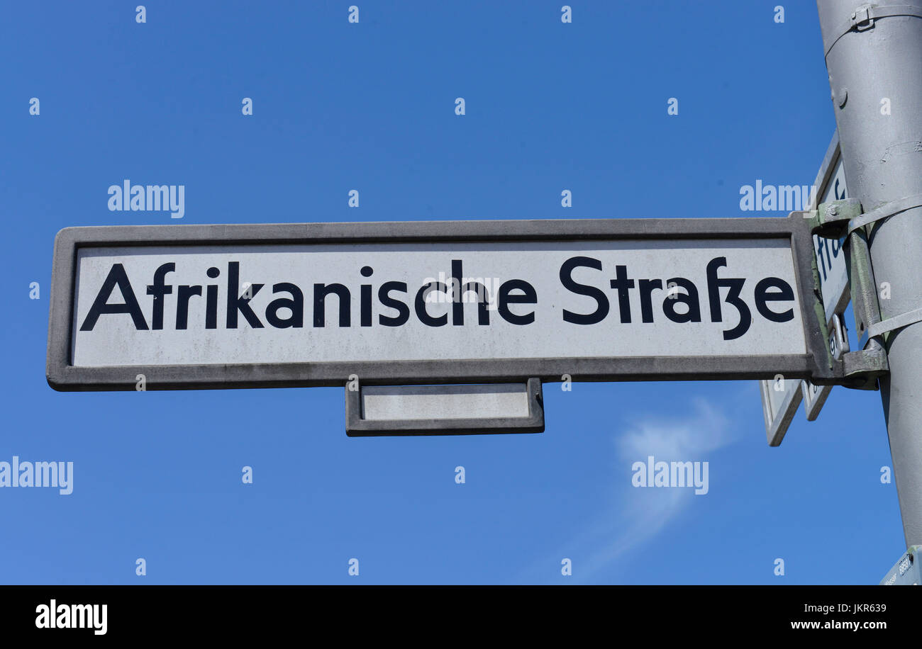 Street sign, African quarter, Wedding, middle, Berlin, Germany ...