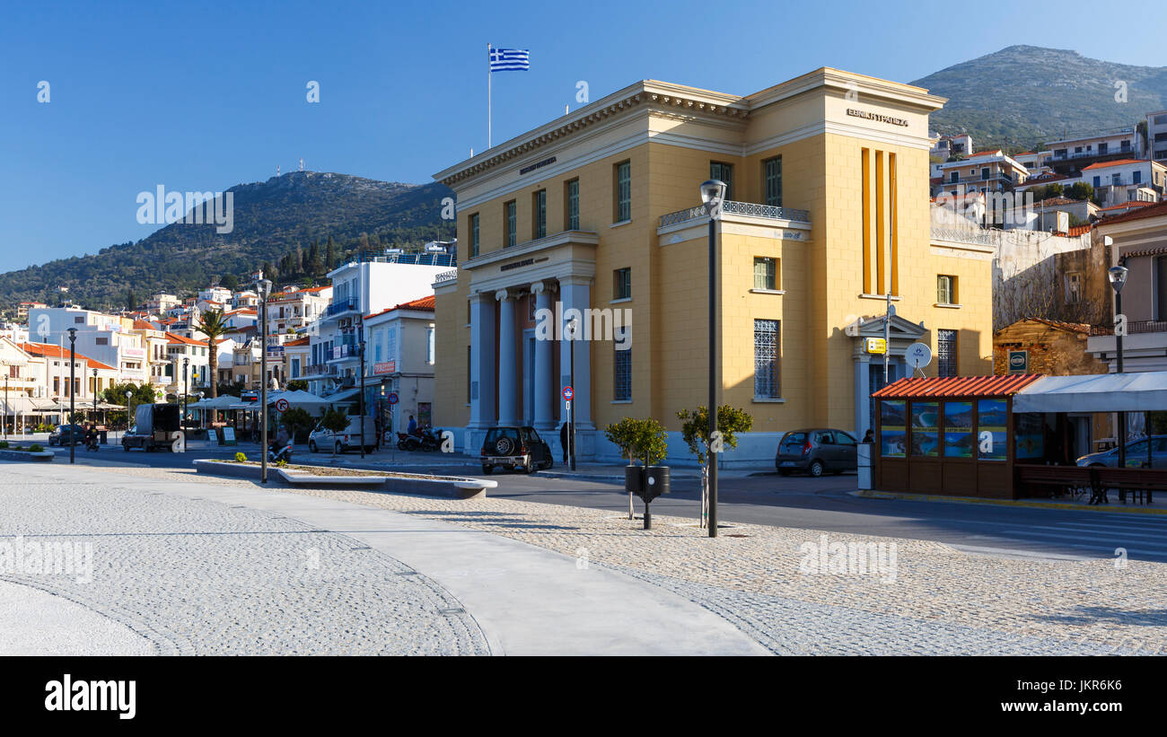 Seafront of Vathy town on Samos island, Greece Stock Photo - Alamy