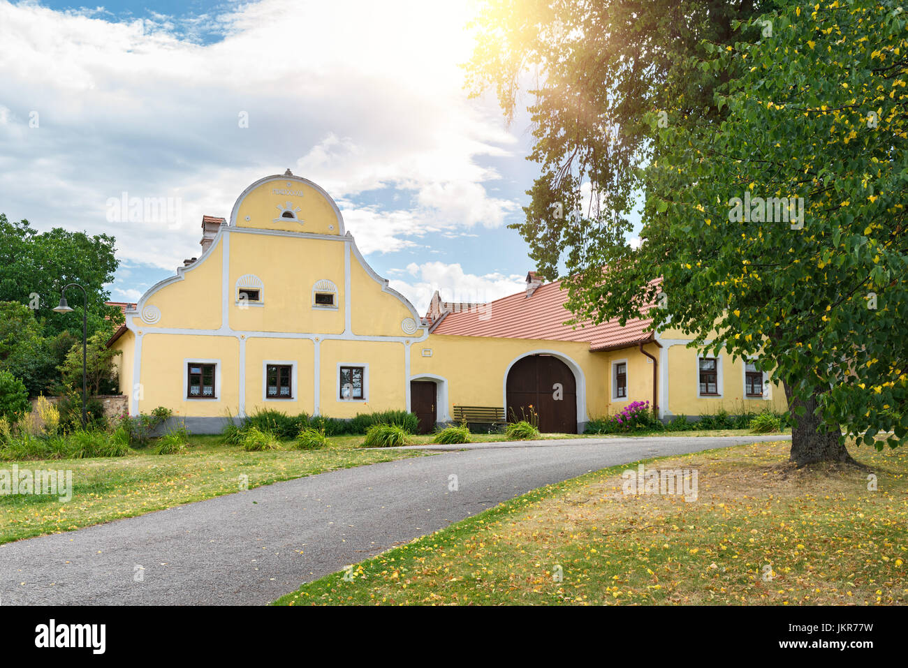 Rural decorated houses in Holasovice, Czech Republic. UNESCO World ...