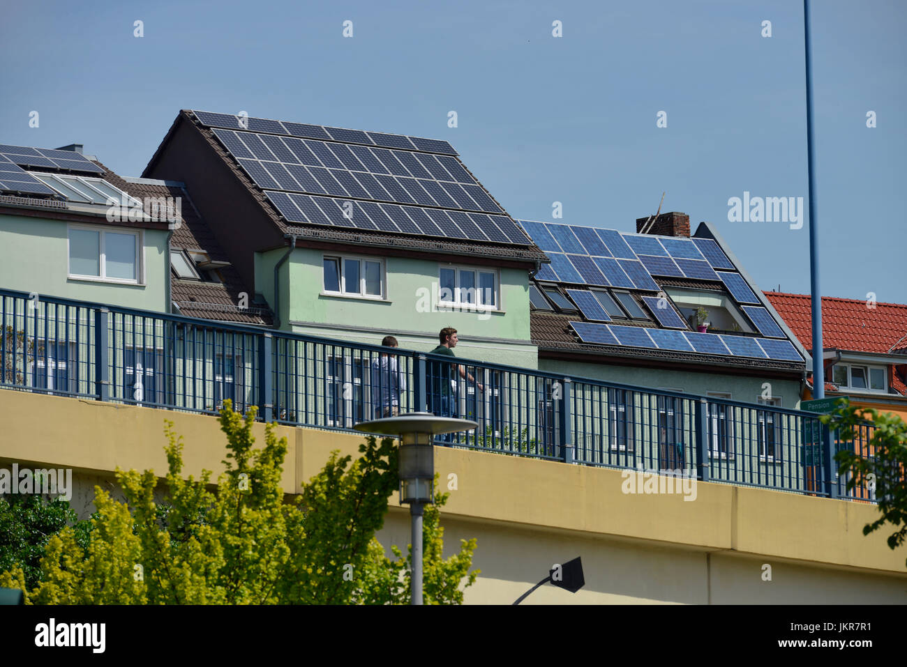 Solar roof, Frankfurt avenue, bright mountain, Berlin, Germany ...