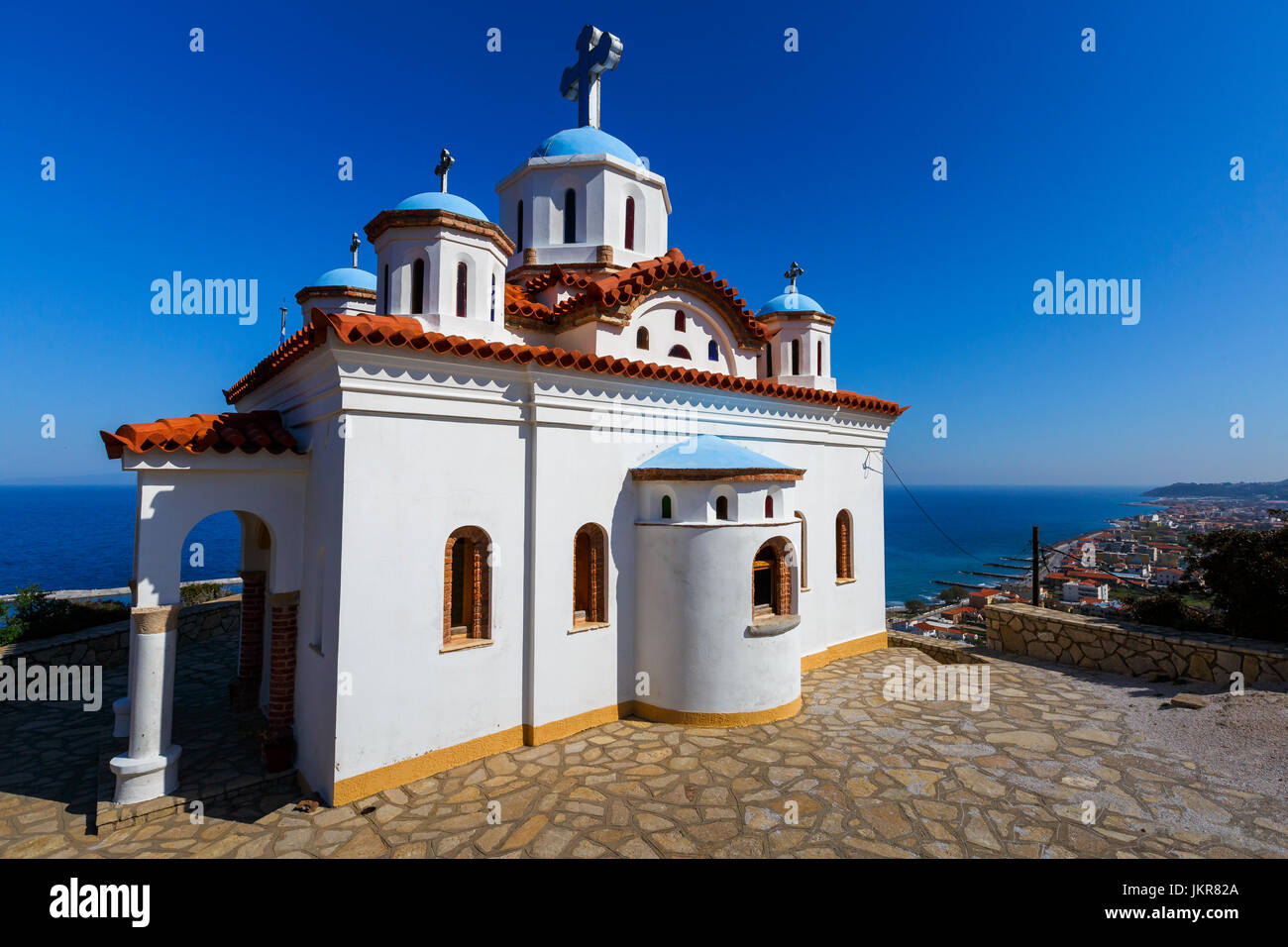 Church in Paleo Karlovasi village on Samos island, Greece Stock Photo ...