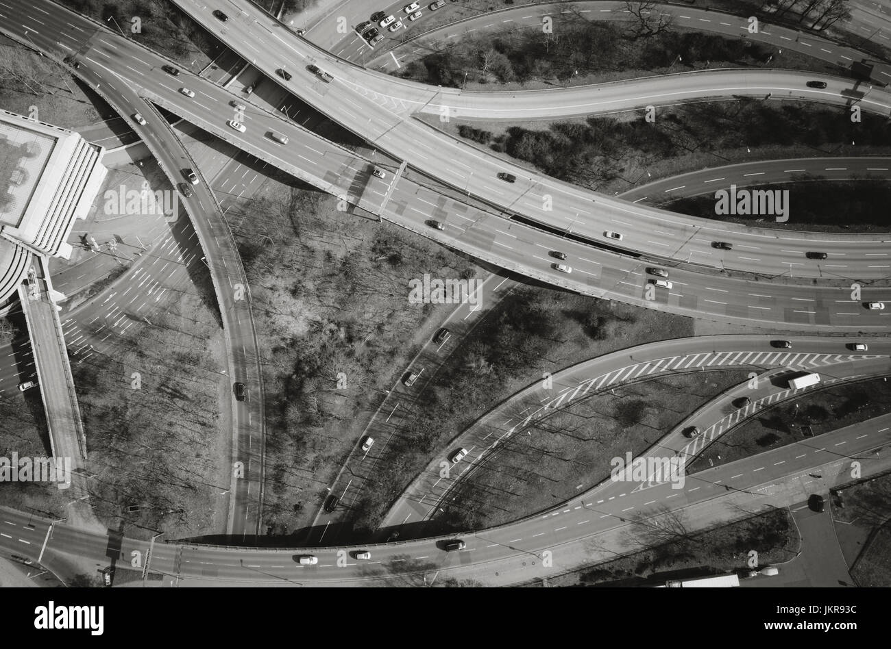 Aerial view of vehicles on highways, Berlin, Brandenburg, Germany Stock ...