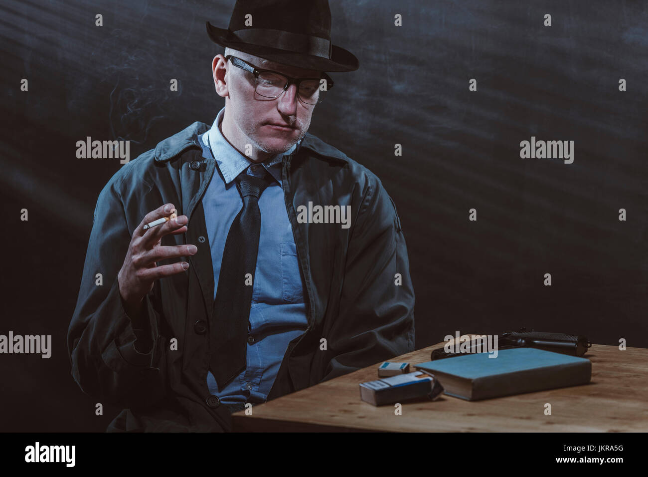 Shadow man sitting table hi-res stock photography and images - Alamy