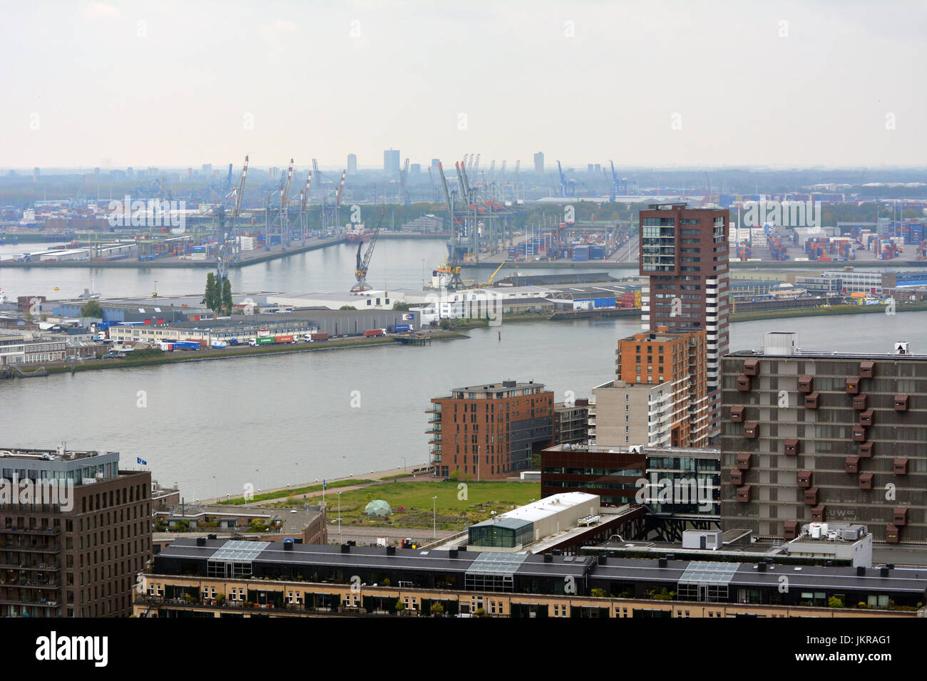 The city of Rotterdam seen from above, in Netherlands Stock Photo - Alamy